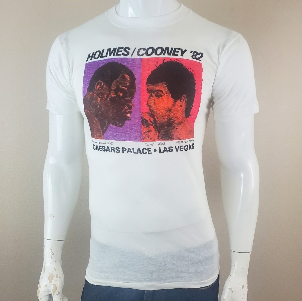 1982 Larry Holmes Vs Gerry Cooney Official T-Shirt Si… - Gem